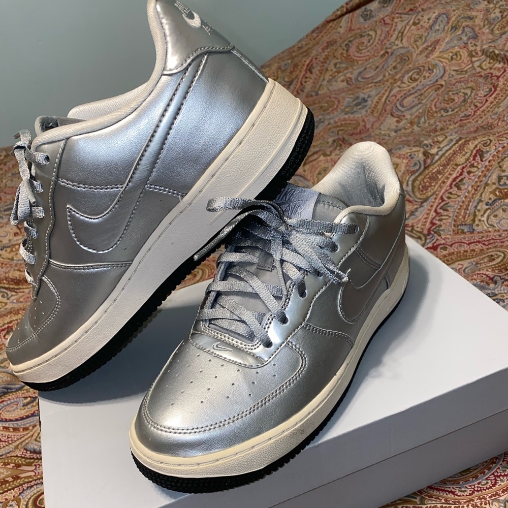 Used Nike Air Force 1 Se (Gs) (Silver) - Gem